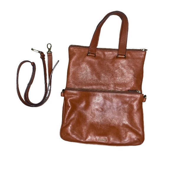 Fossil | Bags | Fossil Sectioned Satchel Hobo Bag Shoulder Purse ...